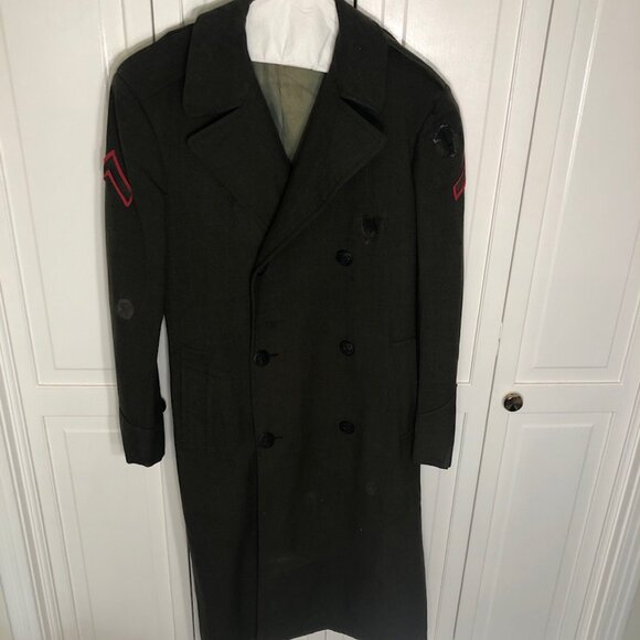 USMC | Jackets & Coats | Vintage Us Marine Corps Wool Trench Coat ...